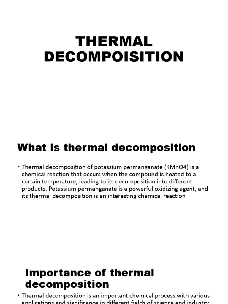 Thermal Decompoisition 2 | PDF