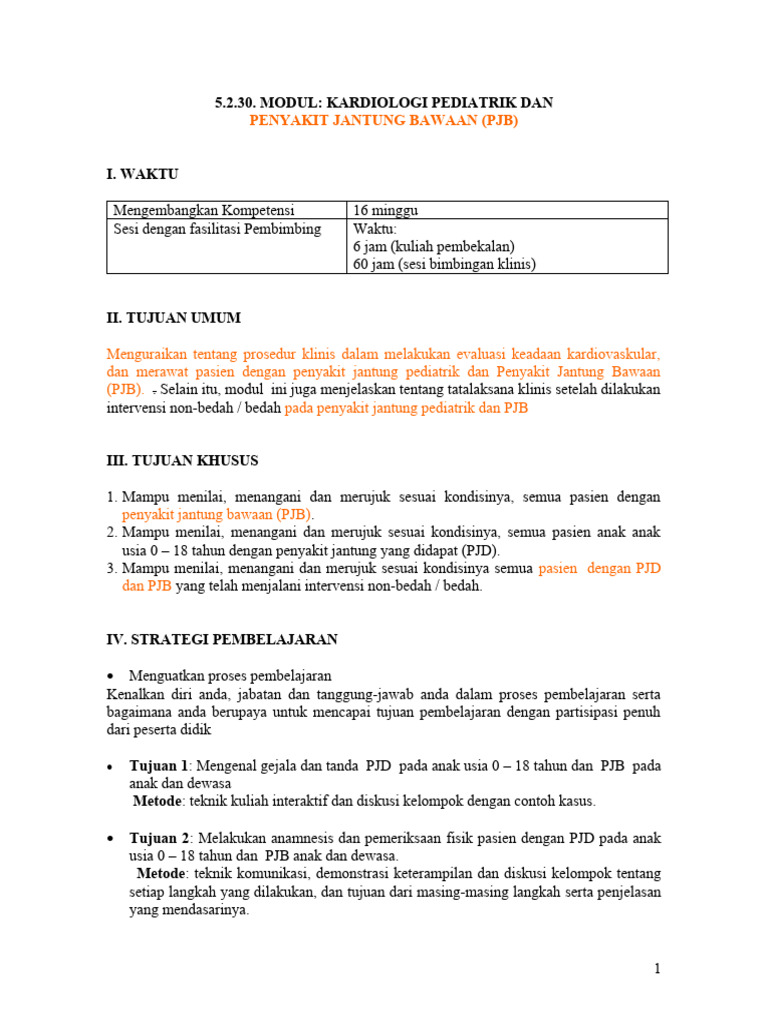 Modul Kardiologi Anak dan PJB | PDF