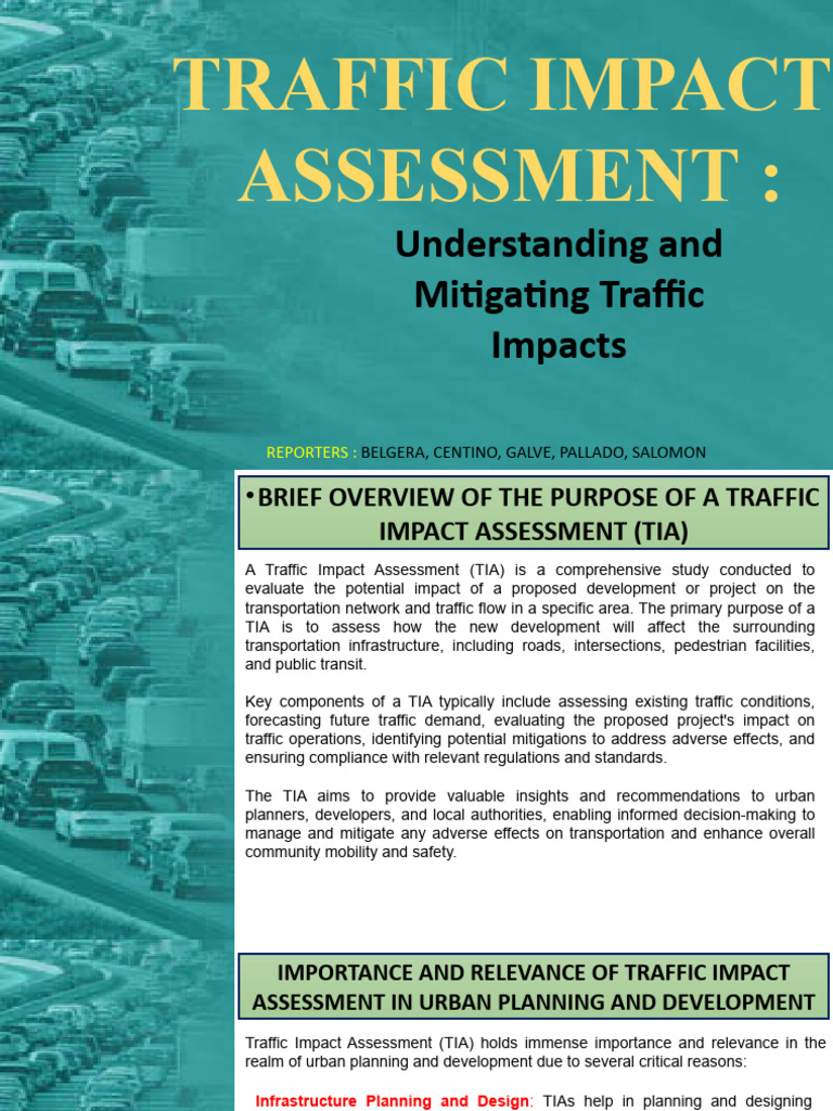 Traffic Impact Assessment | PDF