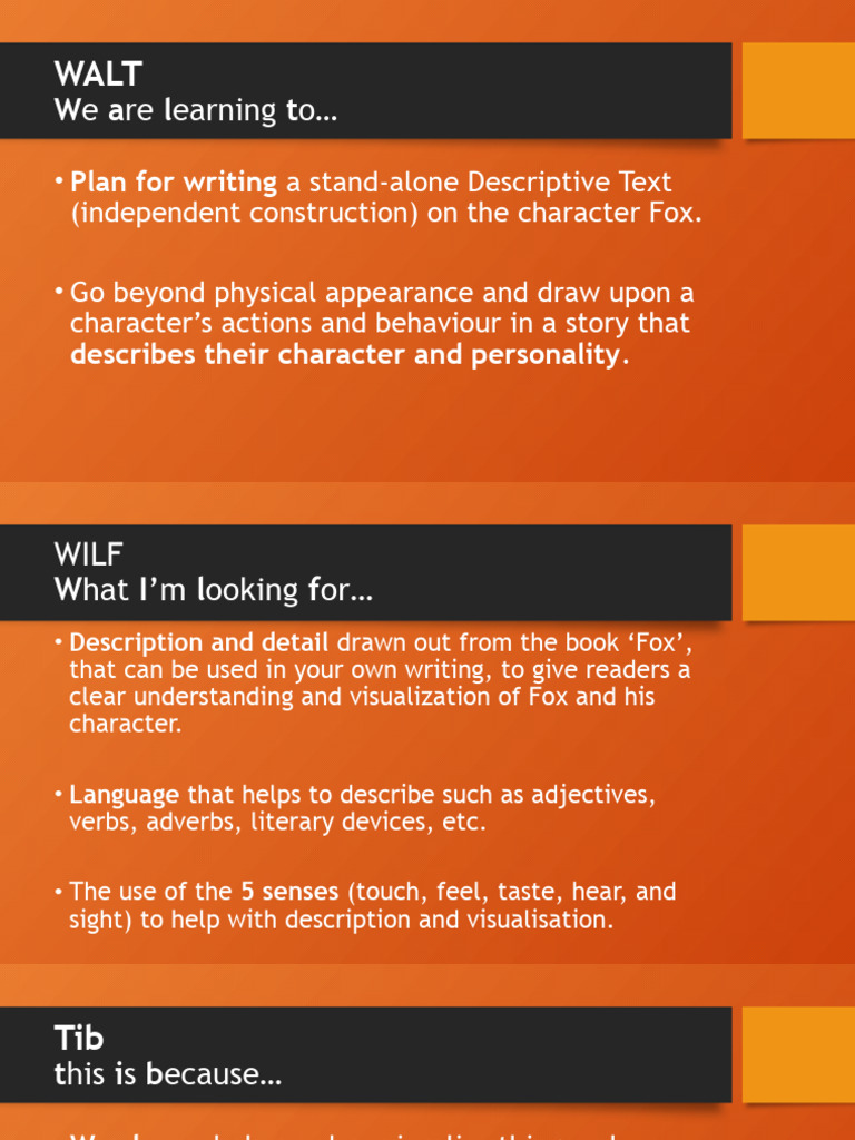FOX Writing Lesson - OLL. | PDF