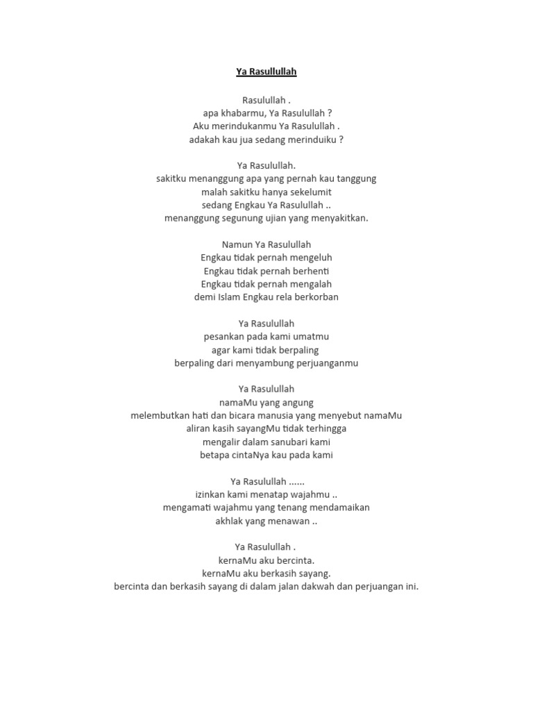 Sajak Sempena Maulidur Rasul | PDF