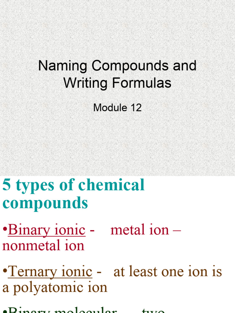 Naming Compounds | PDF