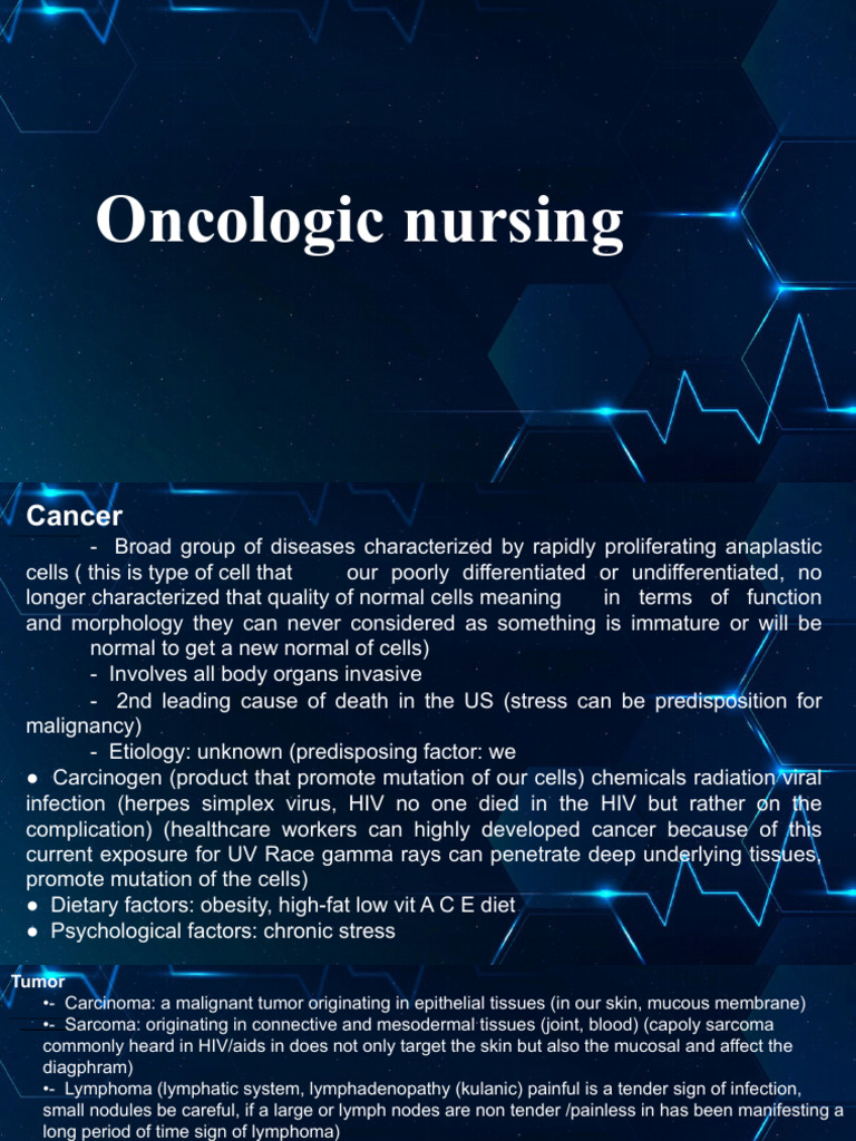 Oncology Nursing | PDF