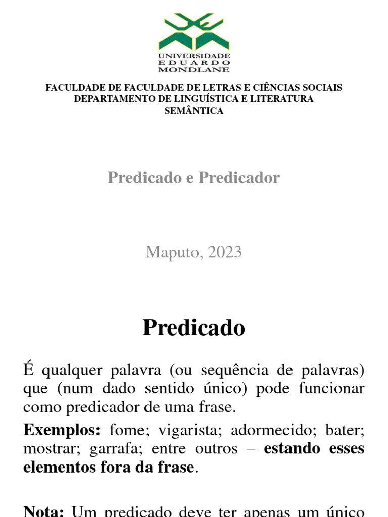 Predicados e Predicadores | PDF