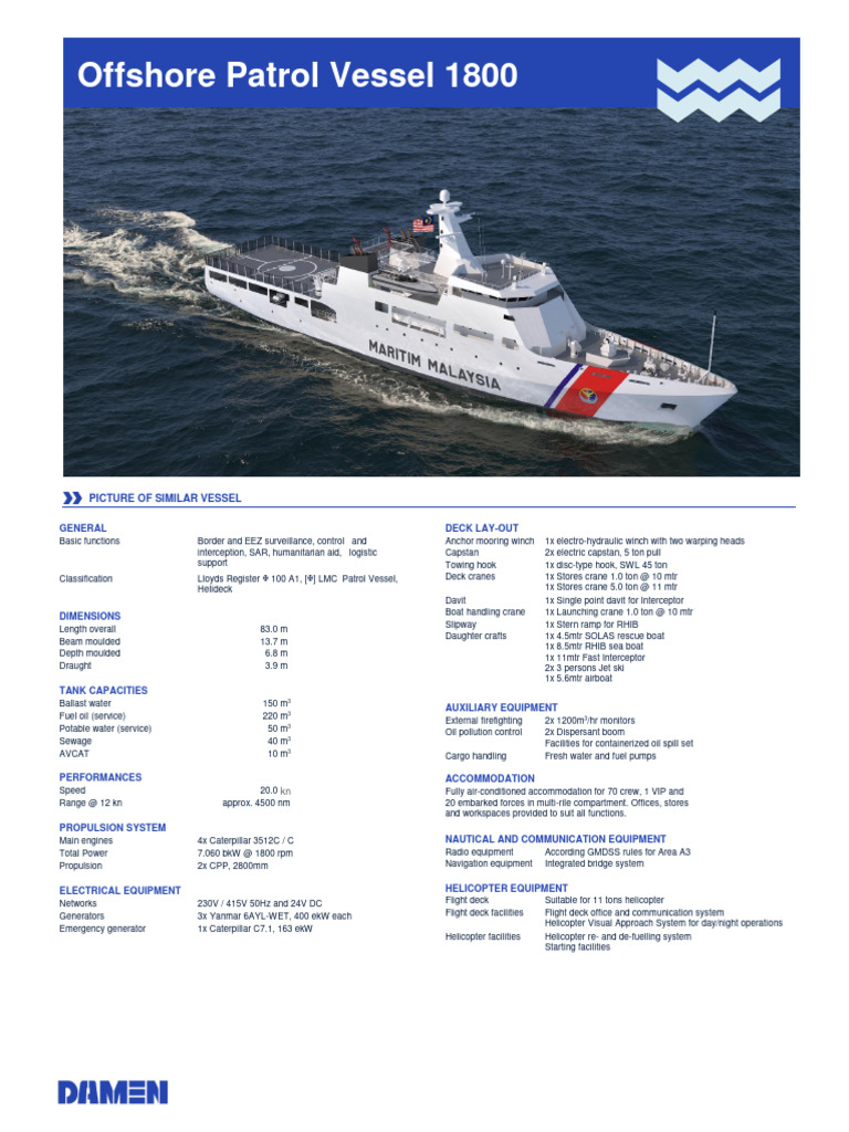 Product Sheet Opv 1800 DAMEN | PDF