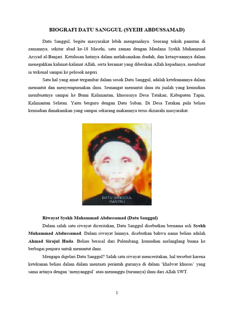 BIOGRAFI DATU SANGGUL Muzdalifah | PDF | Agama & Spiritualitas