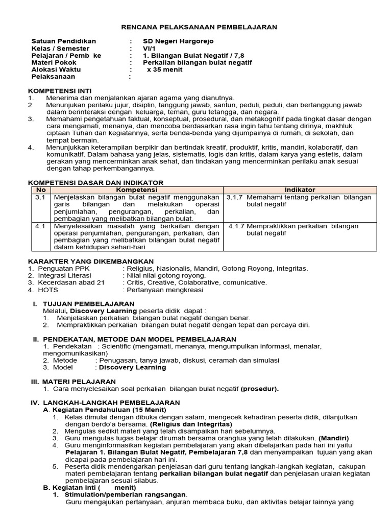 RPP Penilaian Abad 21 | PDF