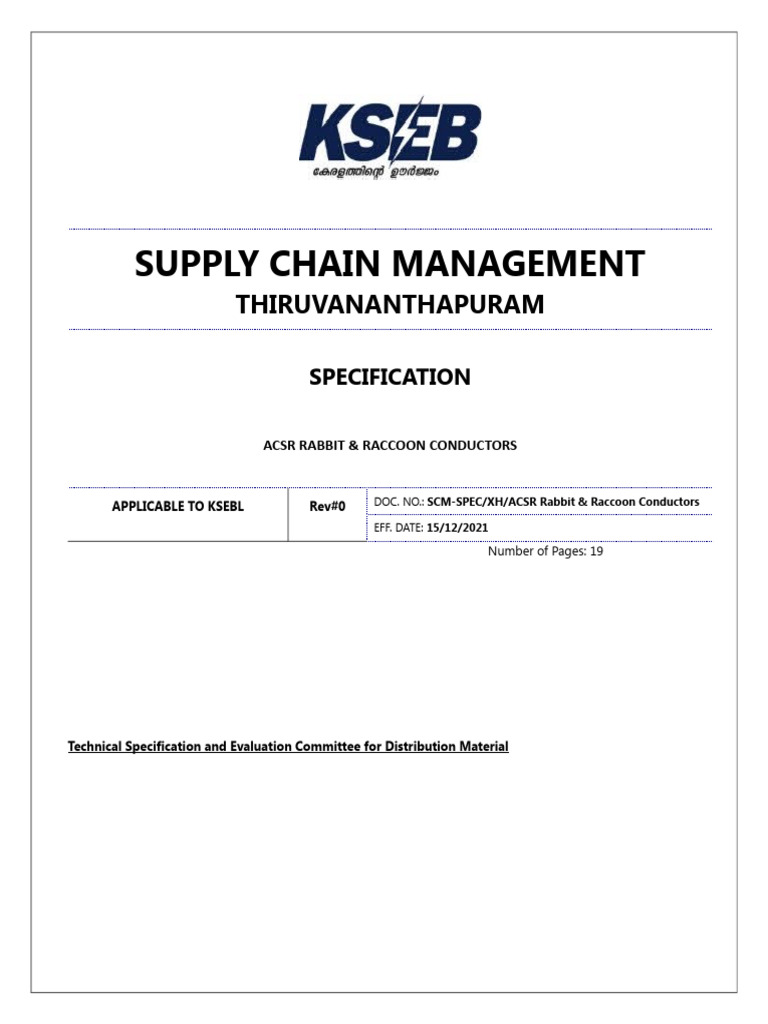 Acsr Rabbit Raccoon Conductors | PDF | Wire | Materials