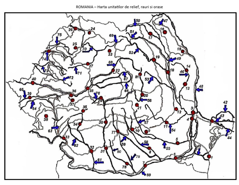 Harta Rauri Orase Unitati de Relief Romania | PDF