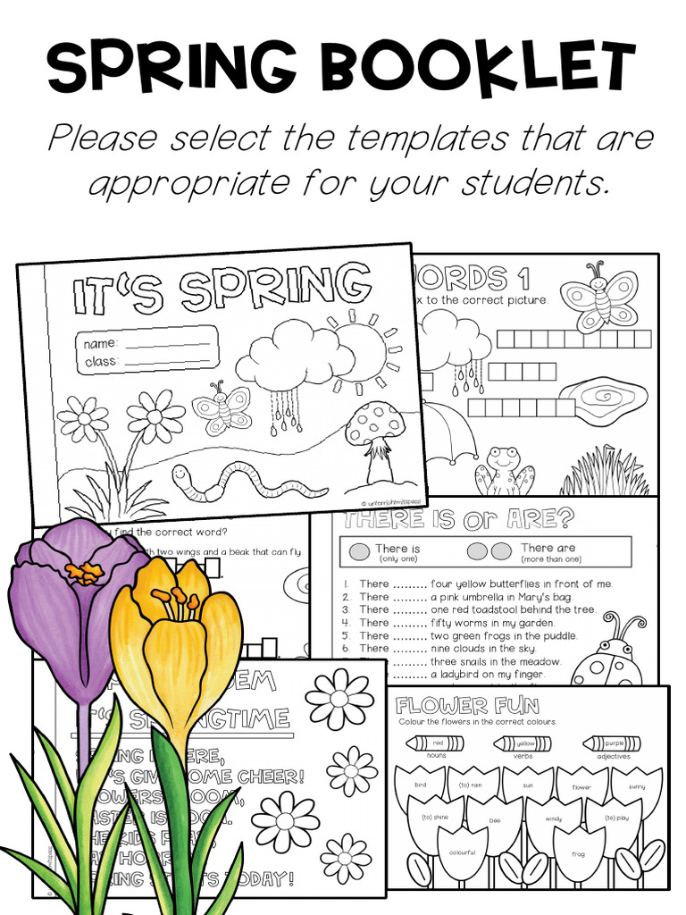 Spring Booklet: Please Select The Templates That Are Appropriate For ...