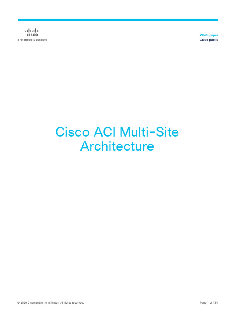 Cisco ACI Multi-Site Architecture | PDF | Computer Network | Network Topology