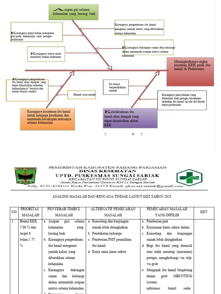 Analisa Dan RTL Diagram Sebab Akibat Bumil Kek 2023 | PDF