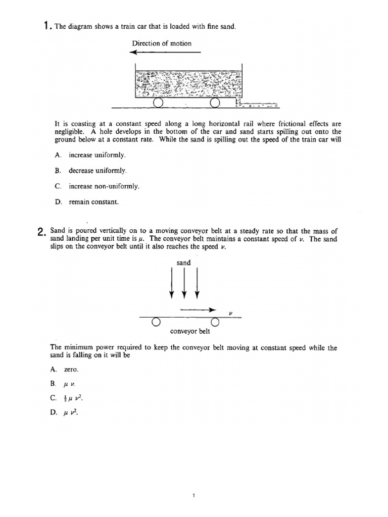 IB Physics Topic 2-4 Paper 1 Problems | PDF | Collision | Momentum