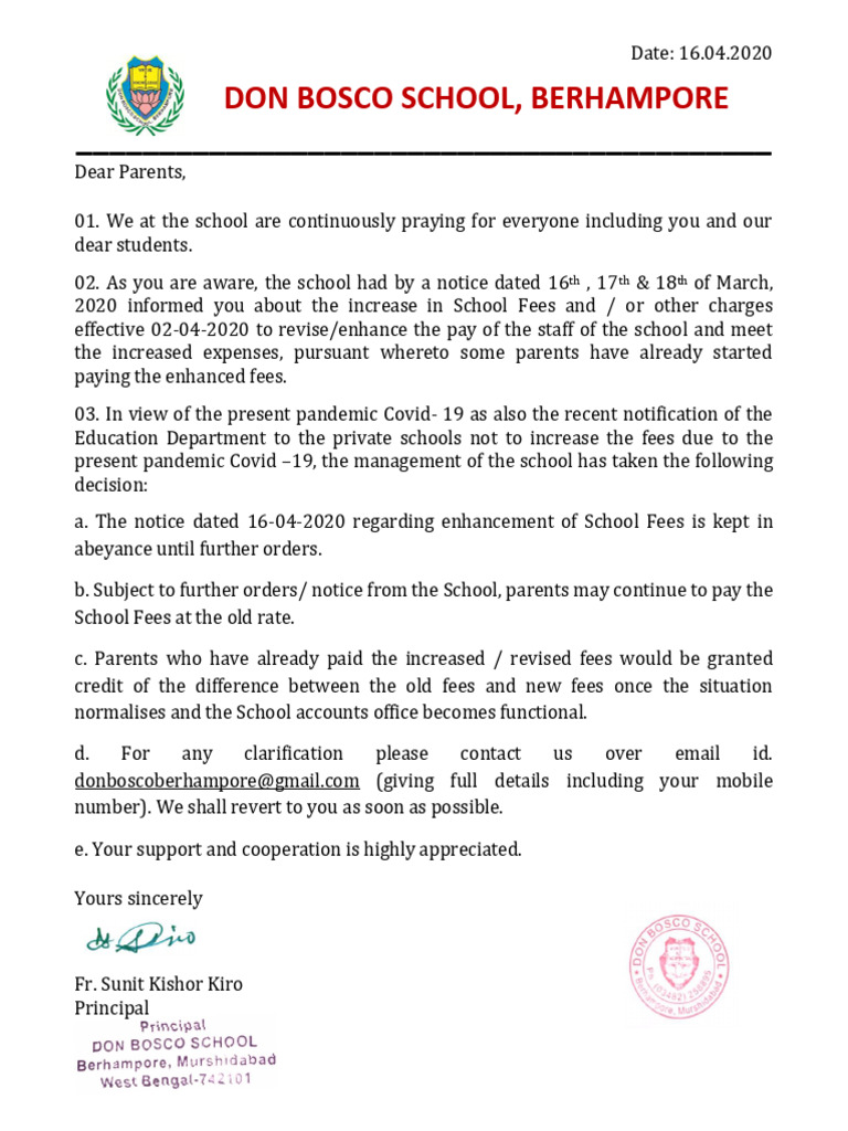 Fees Notice | PDF