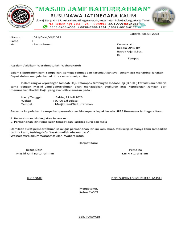 Permohonan Ijin KBIH | PDF