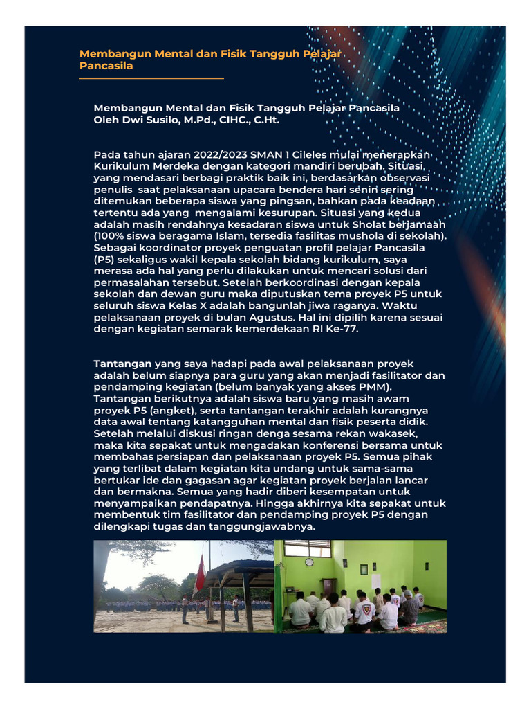 Dwi Susilo Artikel BPB P5 Membangun Mental dan Fisik Tangguh Pelajar Pancasila | PDF