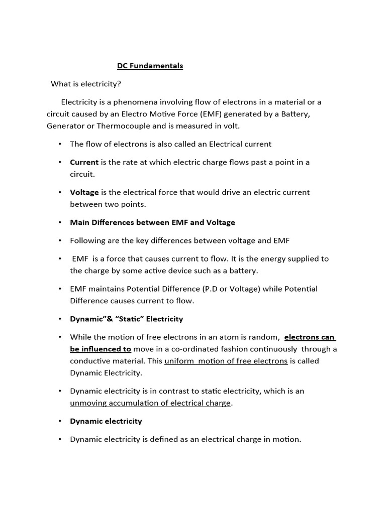 DC Fundamentals | PDF | Electromagnetic Induction | Capacitor