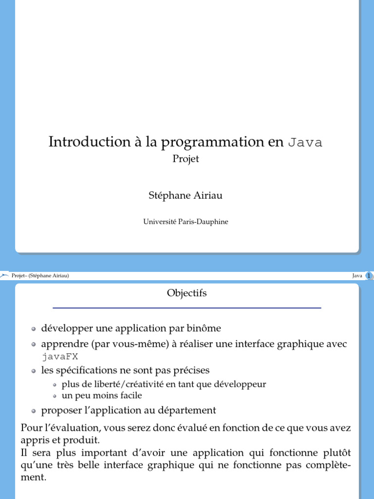 Projet 2 | PDF | Java (Langage de programmation) | Bouton (informatique)