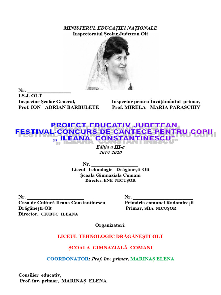 Proiect Festival-Concurs 2019 | PDF