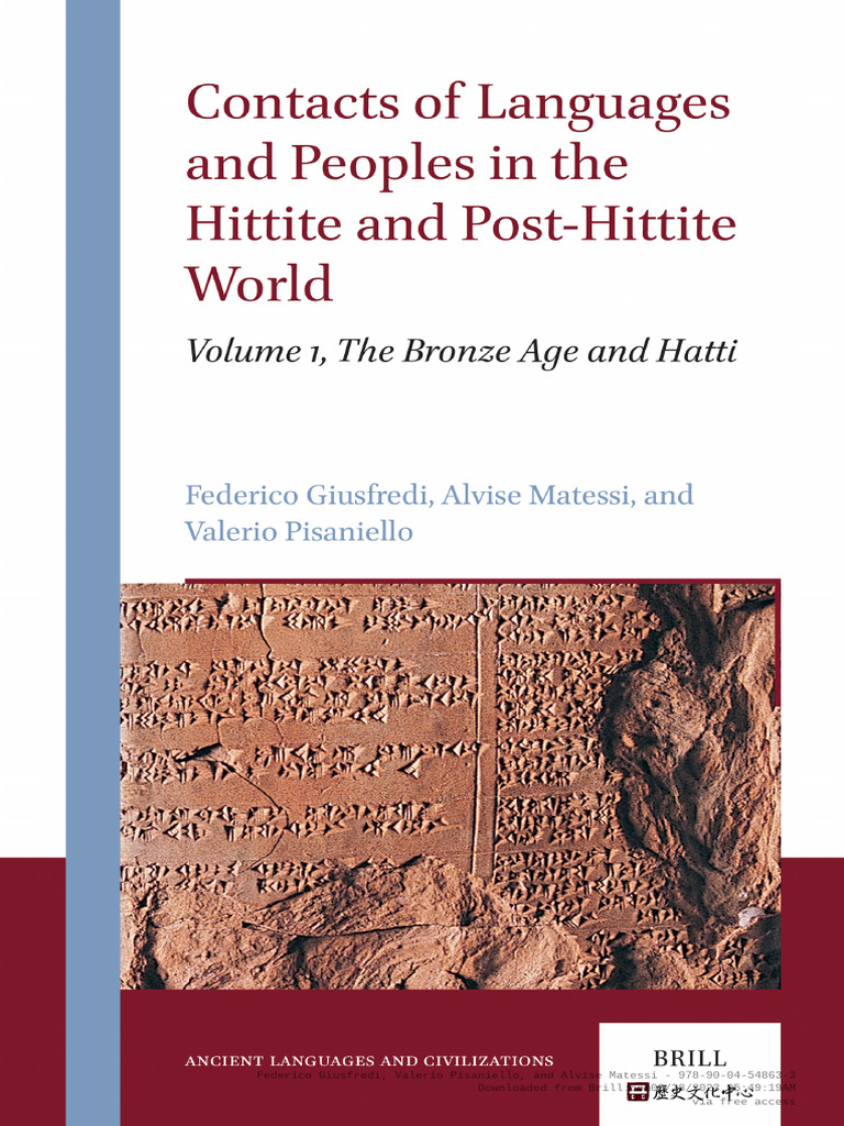 Contacts of Languages and Peoples in The Hittite and Post-Hittite World ...