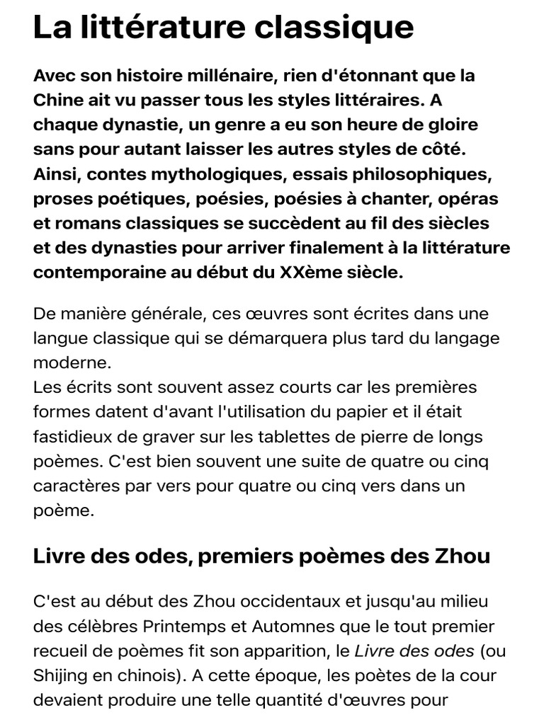 Histoire de la littérature classique | PDF