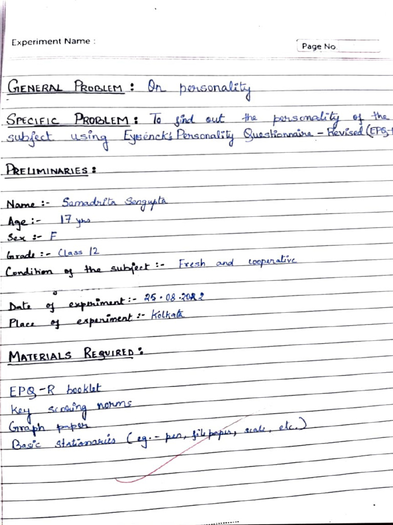 EPQ Test | PDF