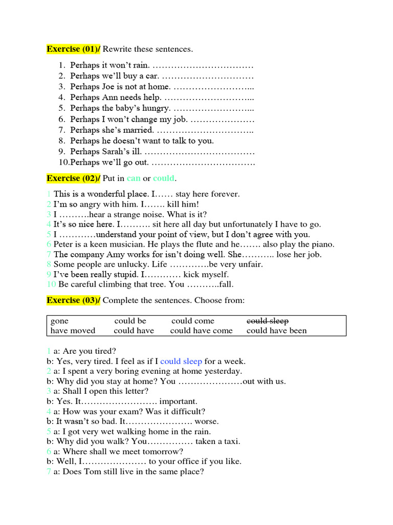 Modals Practice | PDF