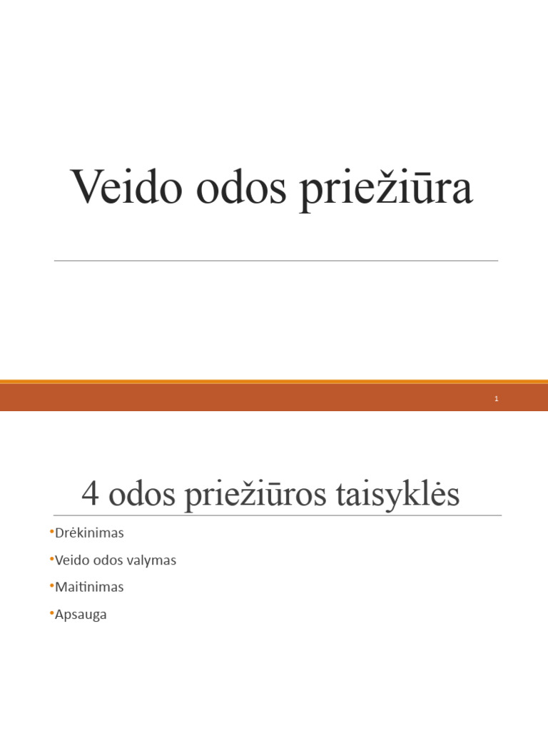 Veido Odos Priežiūra | PDF