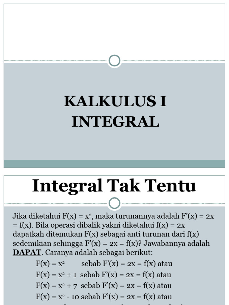 Materi Kalkulus Integral | PDF