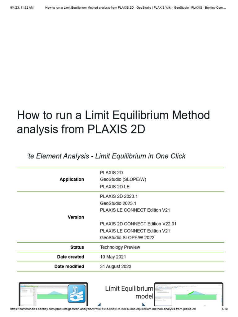 How to Run a Limit Equilibrium Method Analysis From PLAXIS 2D ...