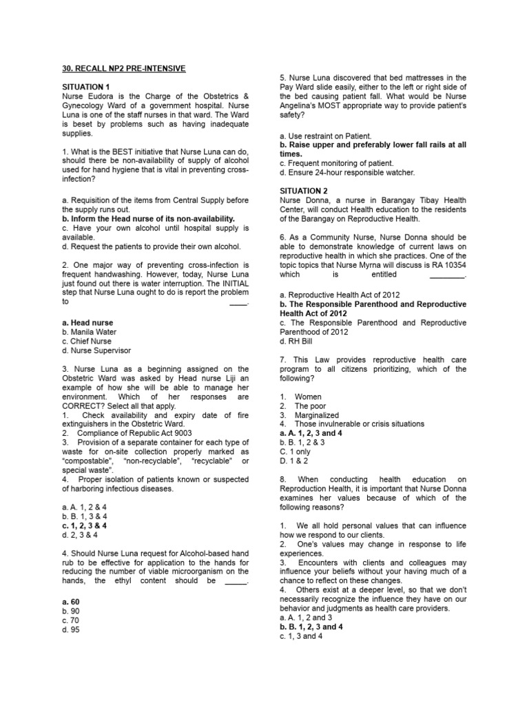 NP2 - Recall Pre-Intensive | PDF