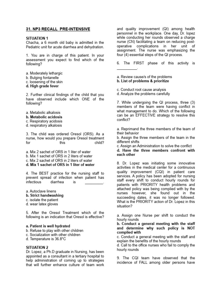 NP3 Pre-Intensive Exam Strategies | PDF | Nursing | Diet (Nutrition)