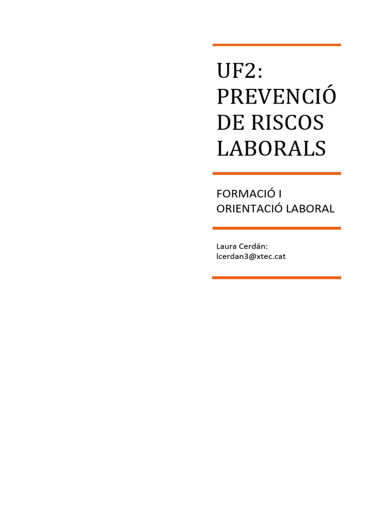 Riscos Laborals Total UF2 | PDF