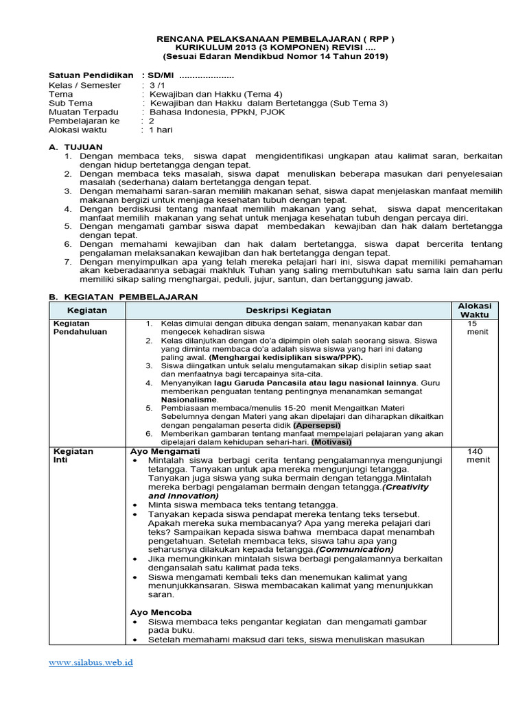 3.4.3.2 - RPP Revisi Terbaru | PDF | Karier & Perkembangan ...