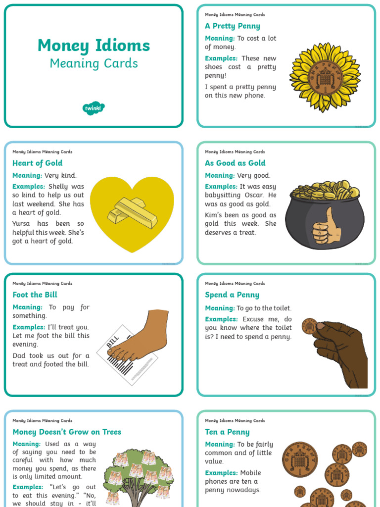 Money Idioms and Their Meanings | PDF | Money