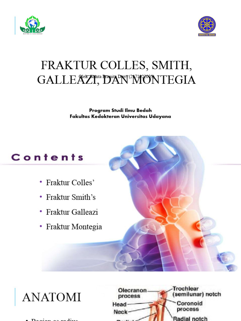 Fraktur Colles, Smith, Galleazi, Dan Montegia | PDF | Kesehatan Holistik