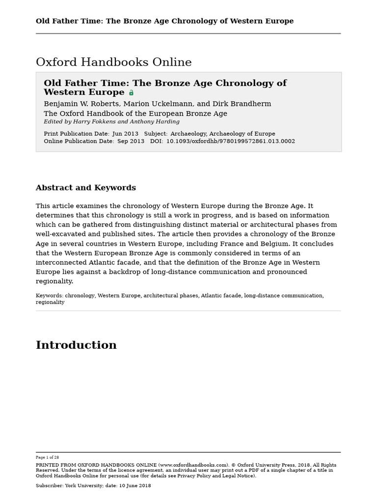 Oxfordhb Chronology | PDF | Social Science