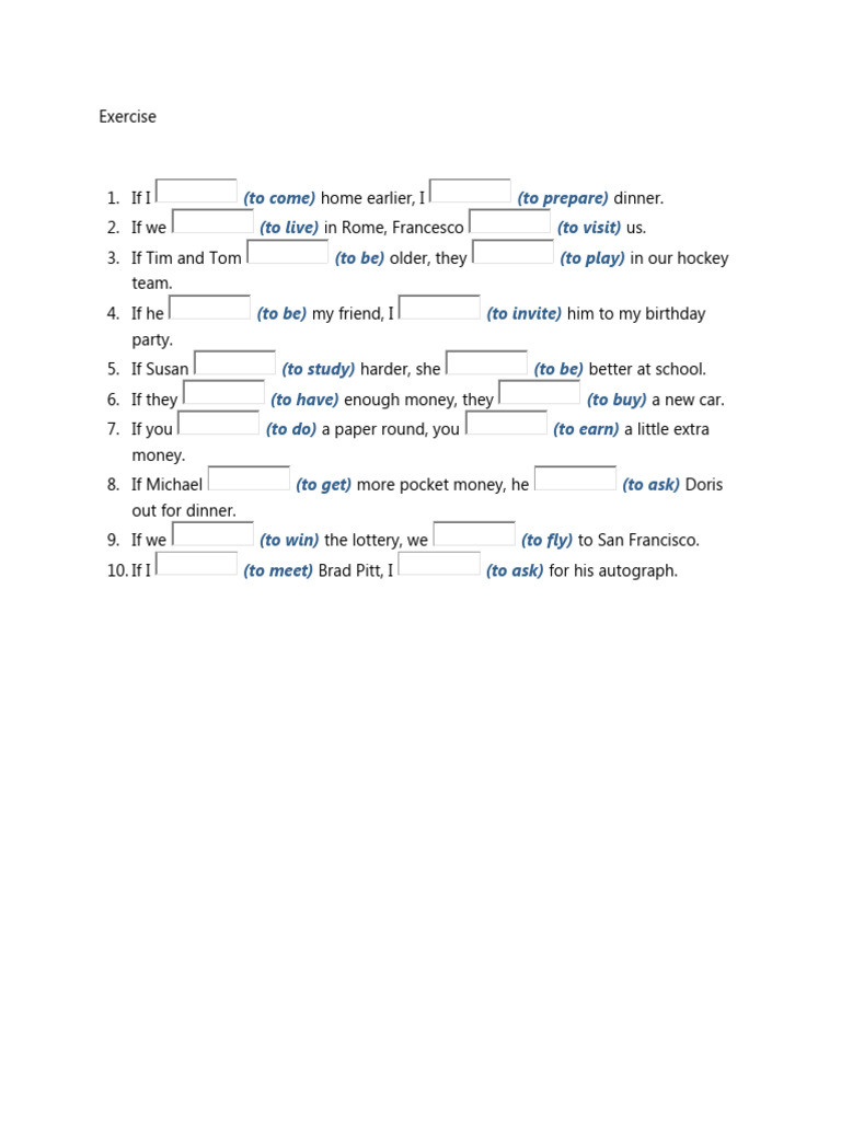 Conditional Sentences Type 2 | PDF