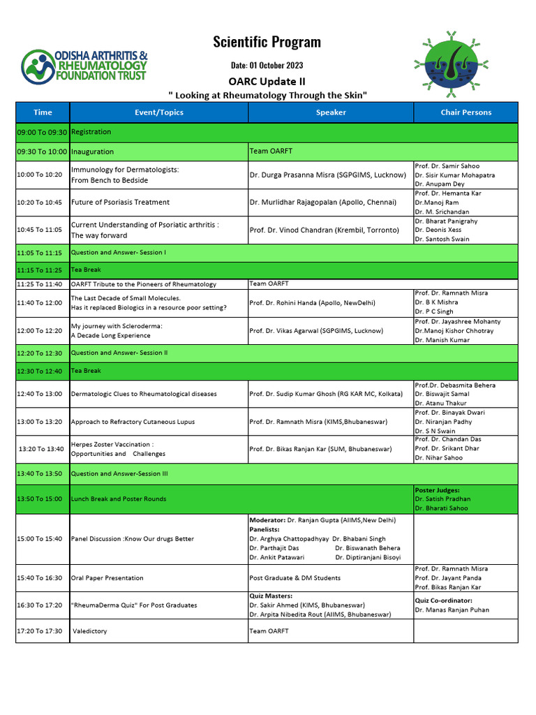 Schedule Final | PDF | Dermatology | Diseases And Disorders