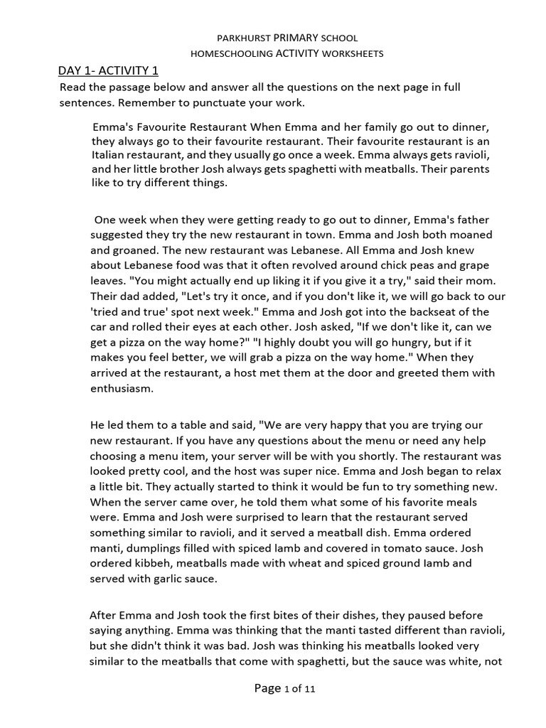 Homework Grade 4 | PDF