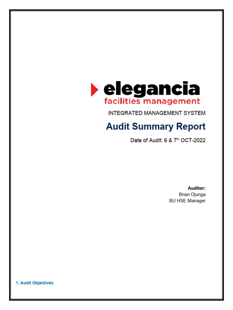 2.3.1.4 Internal Audit Summary Report -OCT- 2022 | PDF