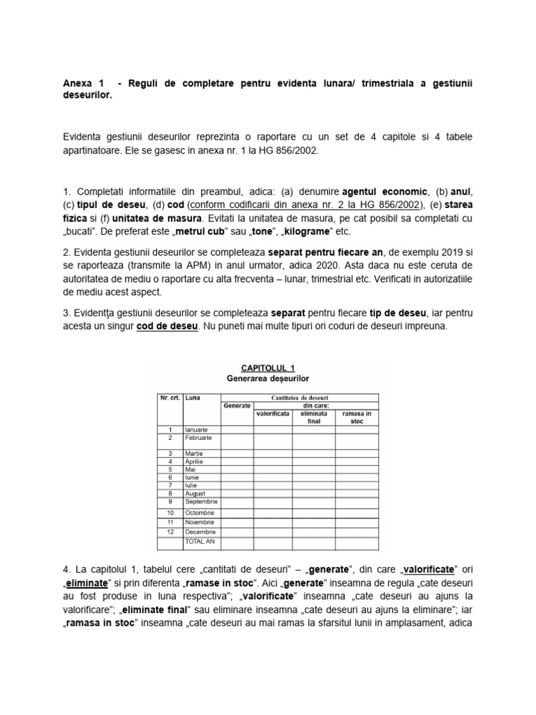 Evidenta Gestiunii Deseurilor | PDF