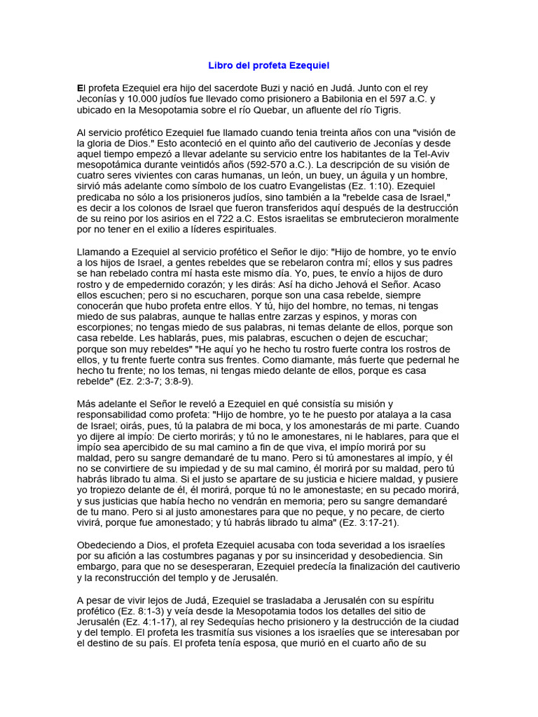 Libro Del Profeta Ezequiel Pdf