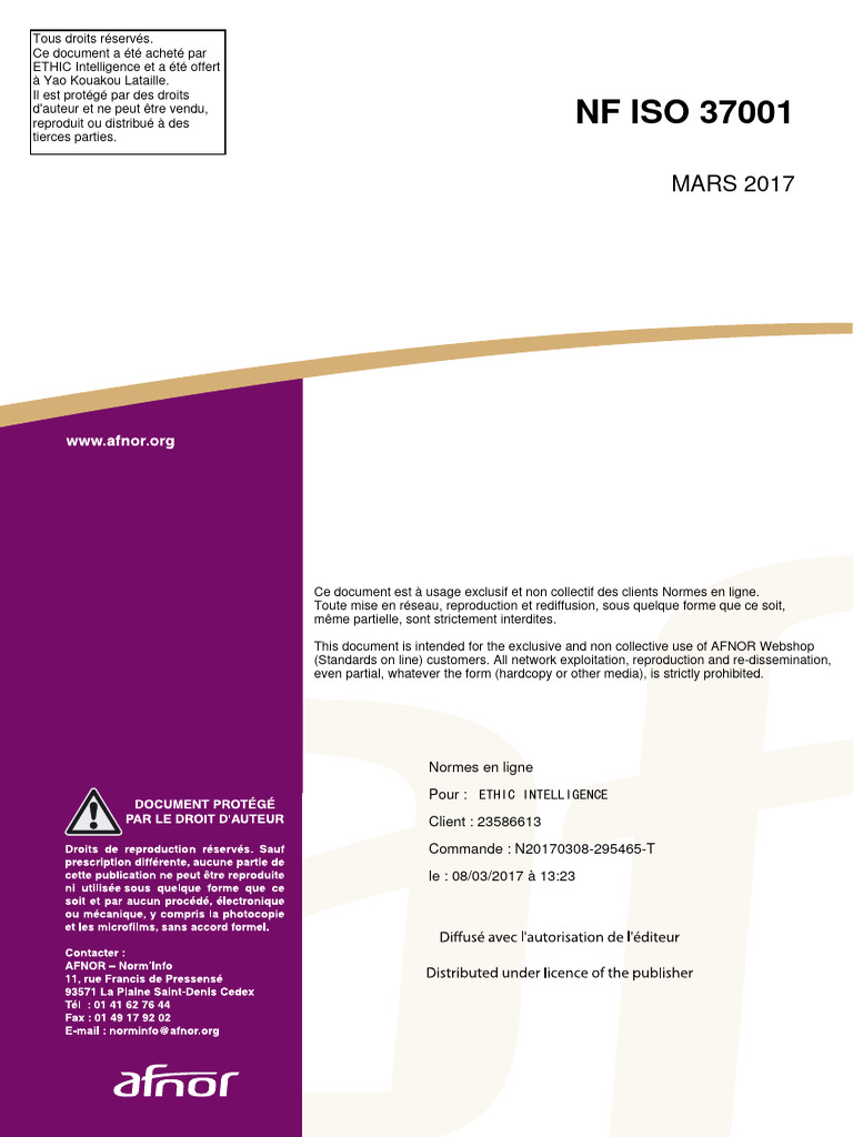 Norme ISO 37001 | PDF