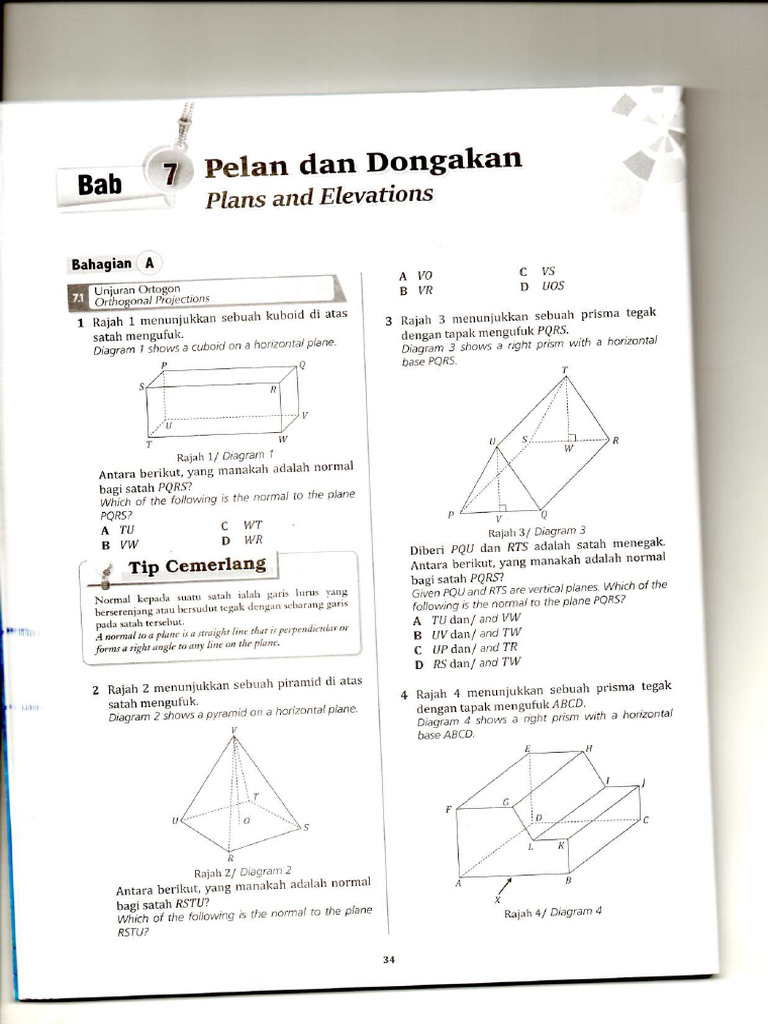 Math Form 3 Bab 7 Latihan Pelan Dan Dongakan Part 2 | PDF