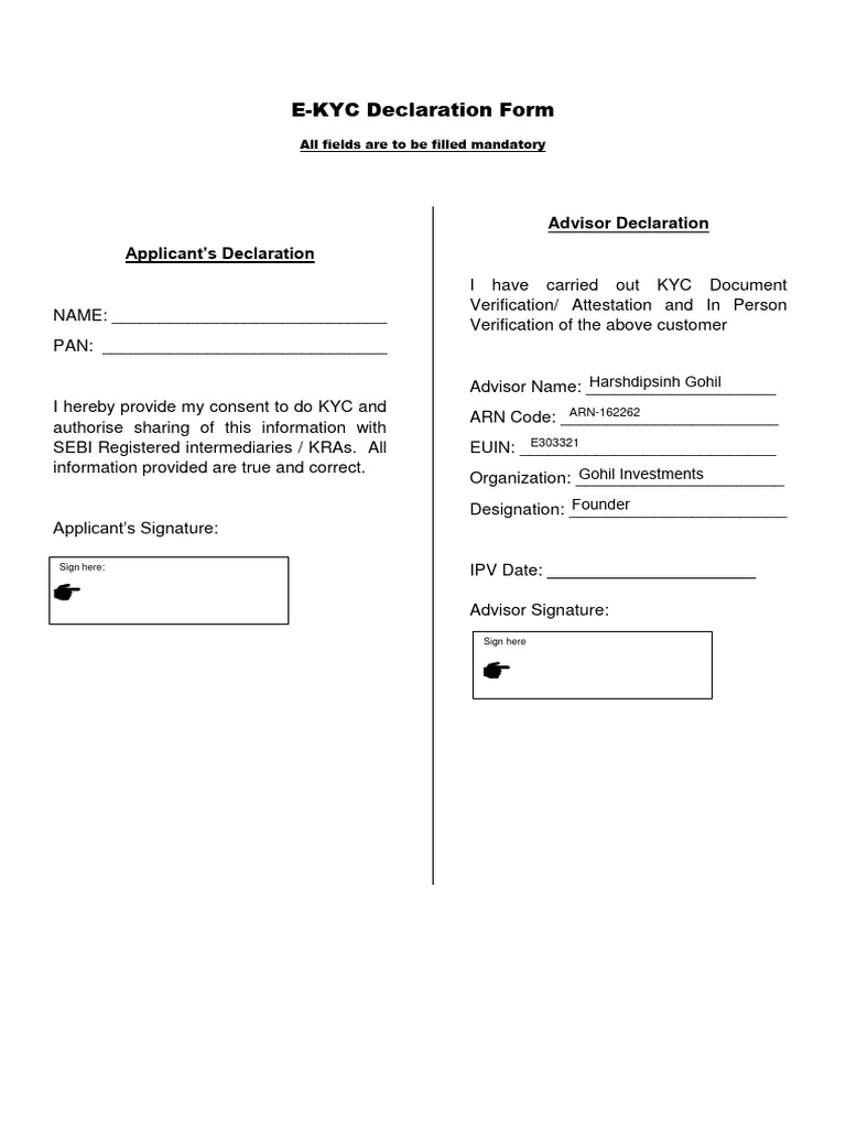 E-KYC Declaration_03012020061314 | PDF