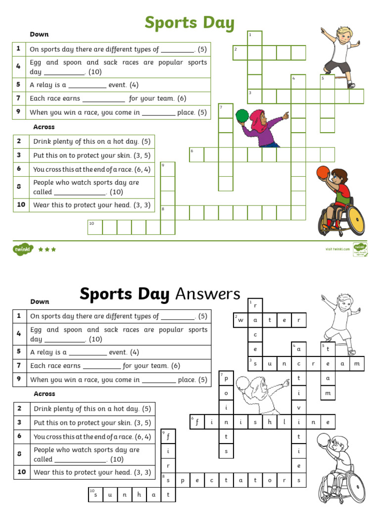T TP 2679595 Sports Day Crossword - Ver - 1 | PDF