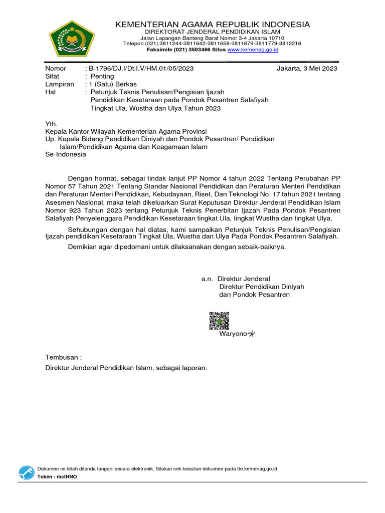 Juknis Penulisan Ijazah PKPPS 2023 - TTD - OK - 17052023 | PDF
