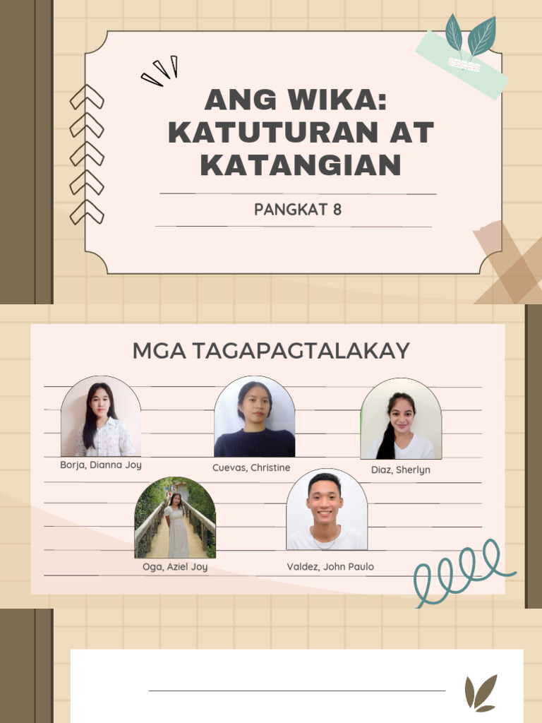 KATUTURAN AT KATANGIAN NG WIKA | PDF
