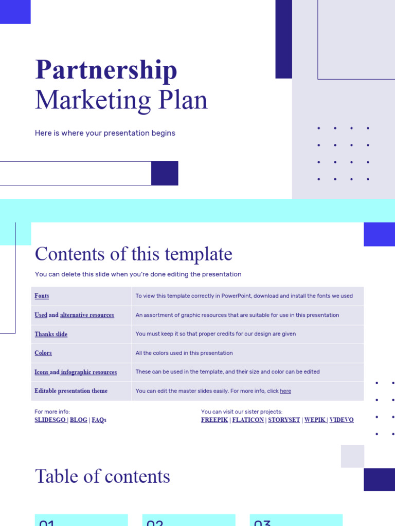 Partnership Marketing Plan by Slidesgo | PDF